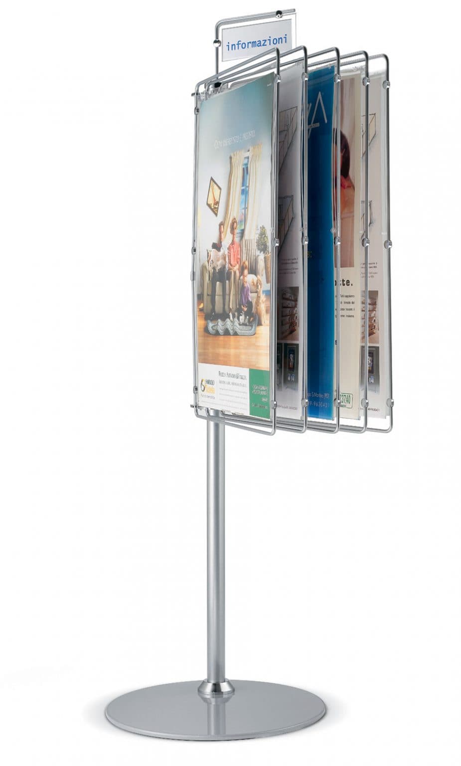 Espositore libro con base porta poster bifacciale - Vela System