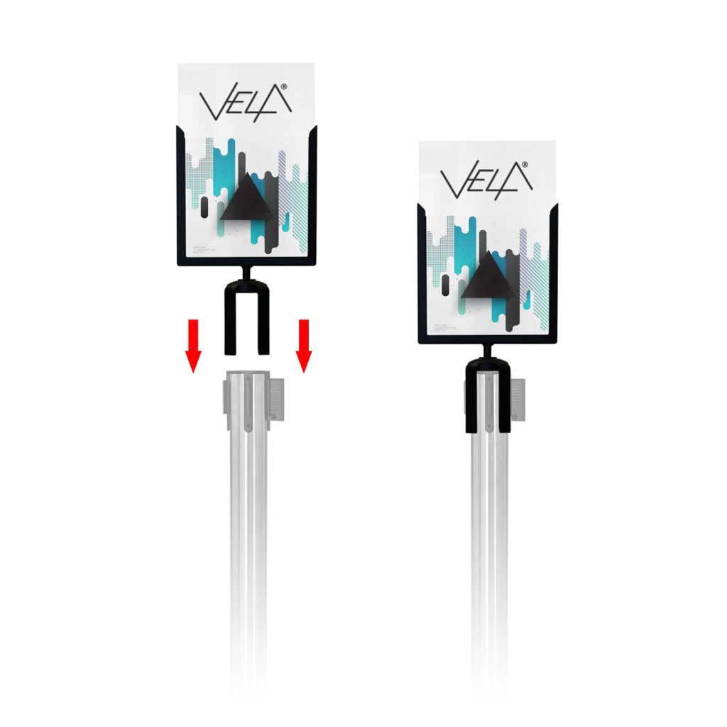 Porta Avvisi A4 verticale per colonnine segnapercorso - Vela System